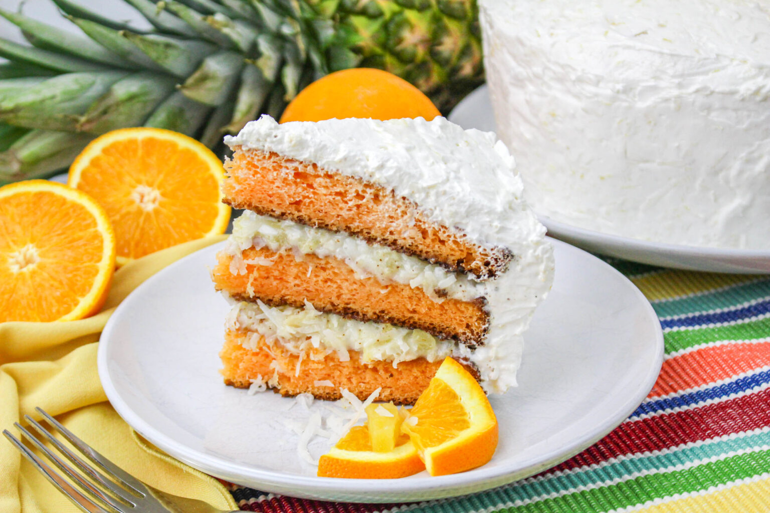 Sunset Cake Recipe – A Tropical Delight with Pineapple, Coconut, and Orange