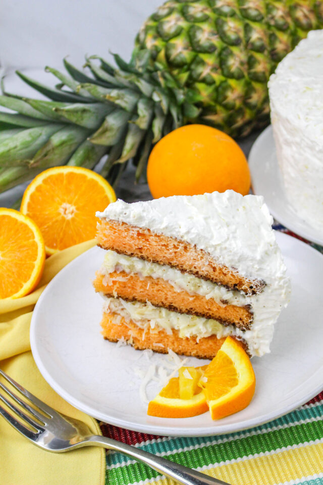 Sunset Cake Recipe – A Tropical Delight with Pineapple, Coconut, and Orange