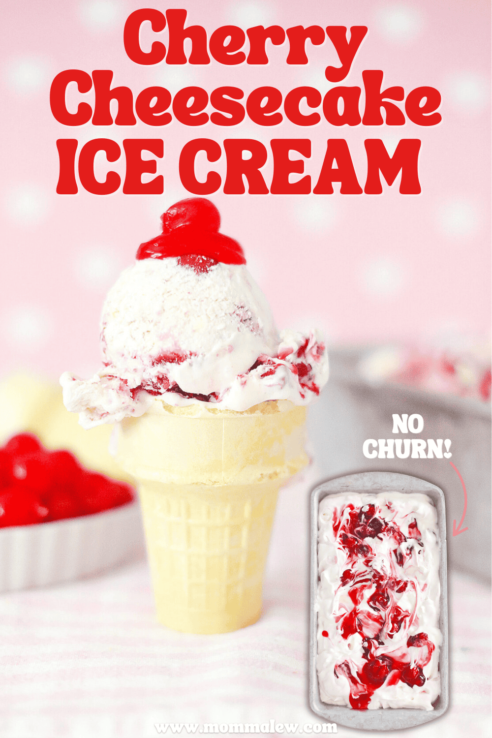 Cherry Cheesecake Ice Cream Recipe That’s No Churn & Easy