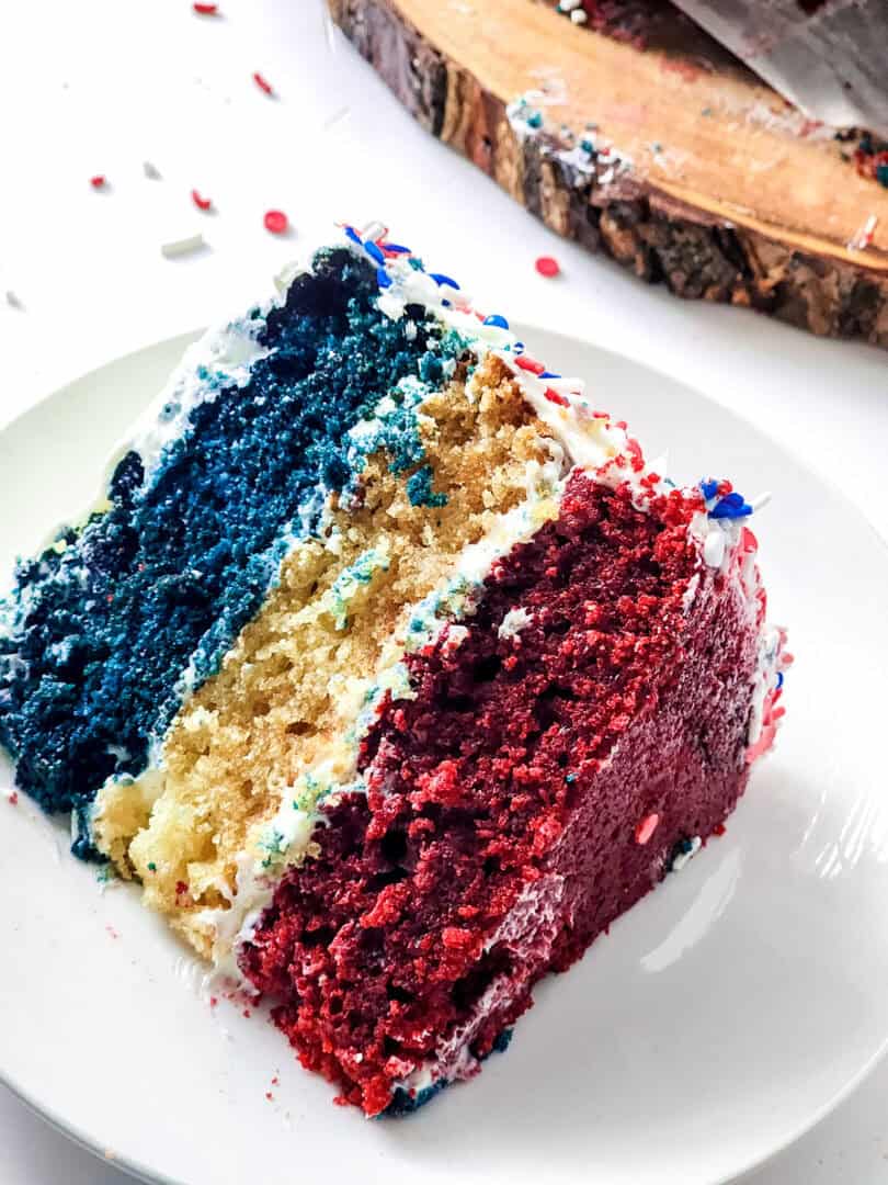 Red White and Blue Layer Cake (Easy Patriotic Cake)