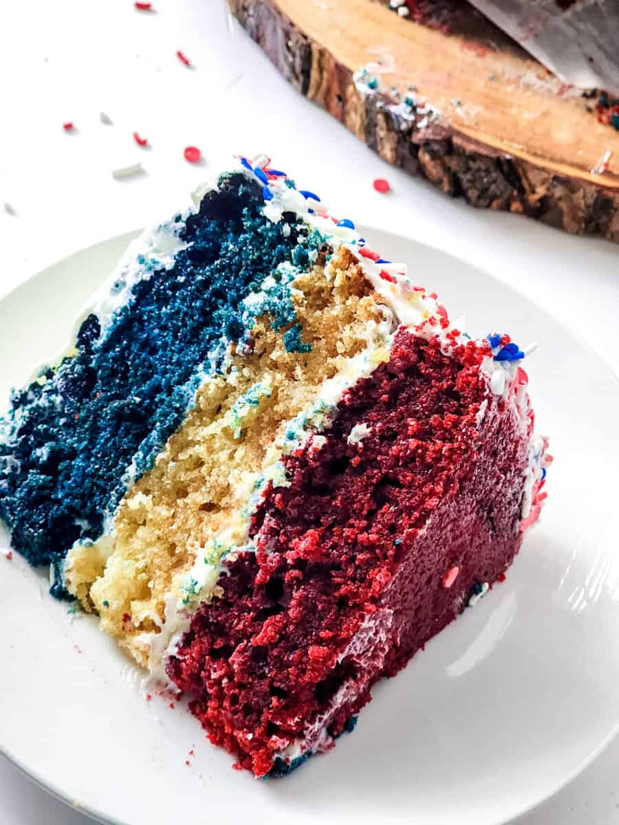 Red White and Blue Layer Cake (Easy Patriotic Cake)