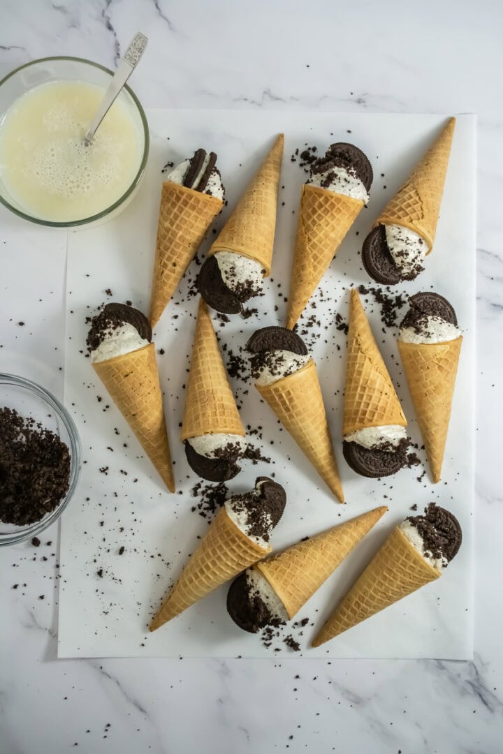 Easy Oreo Cheesecake Cones Recipe - No-Bake Dessert