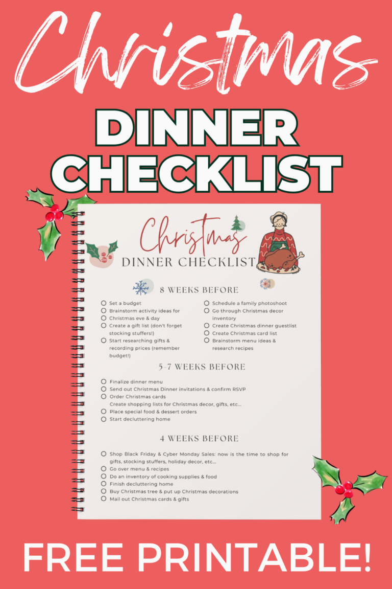 Christmas Dinner Checklist (Free Printable Guide)
