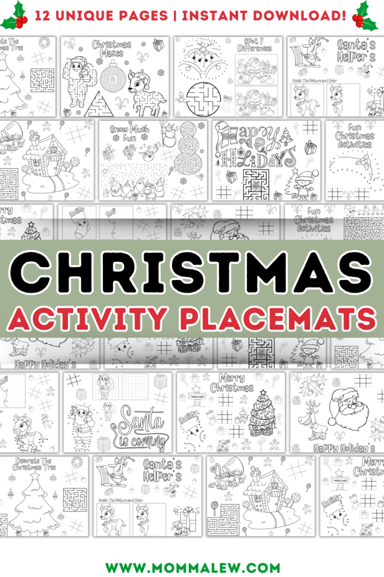 Printable Christmas Activity Placemats | Fun Holiday Ideas for Kids