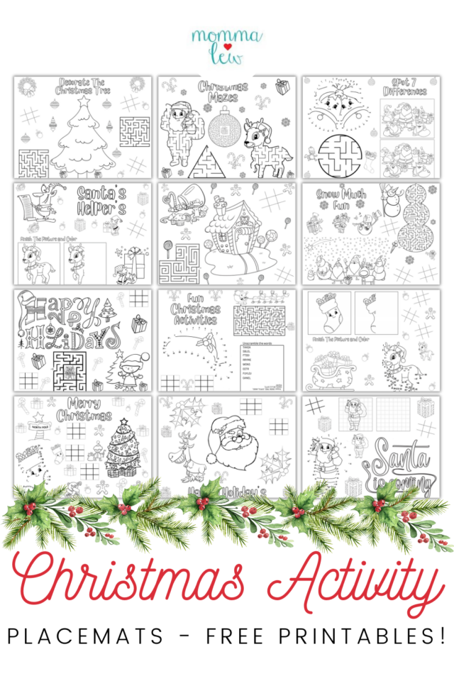 Printable Christmas Placemats – Fun, Festive Kids’ Activity [Free]