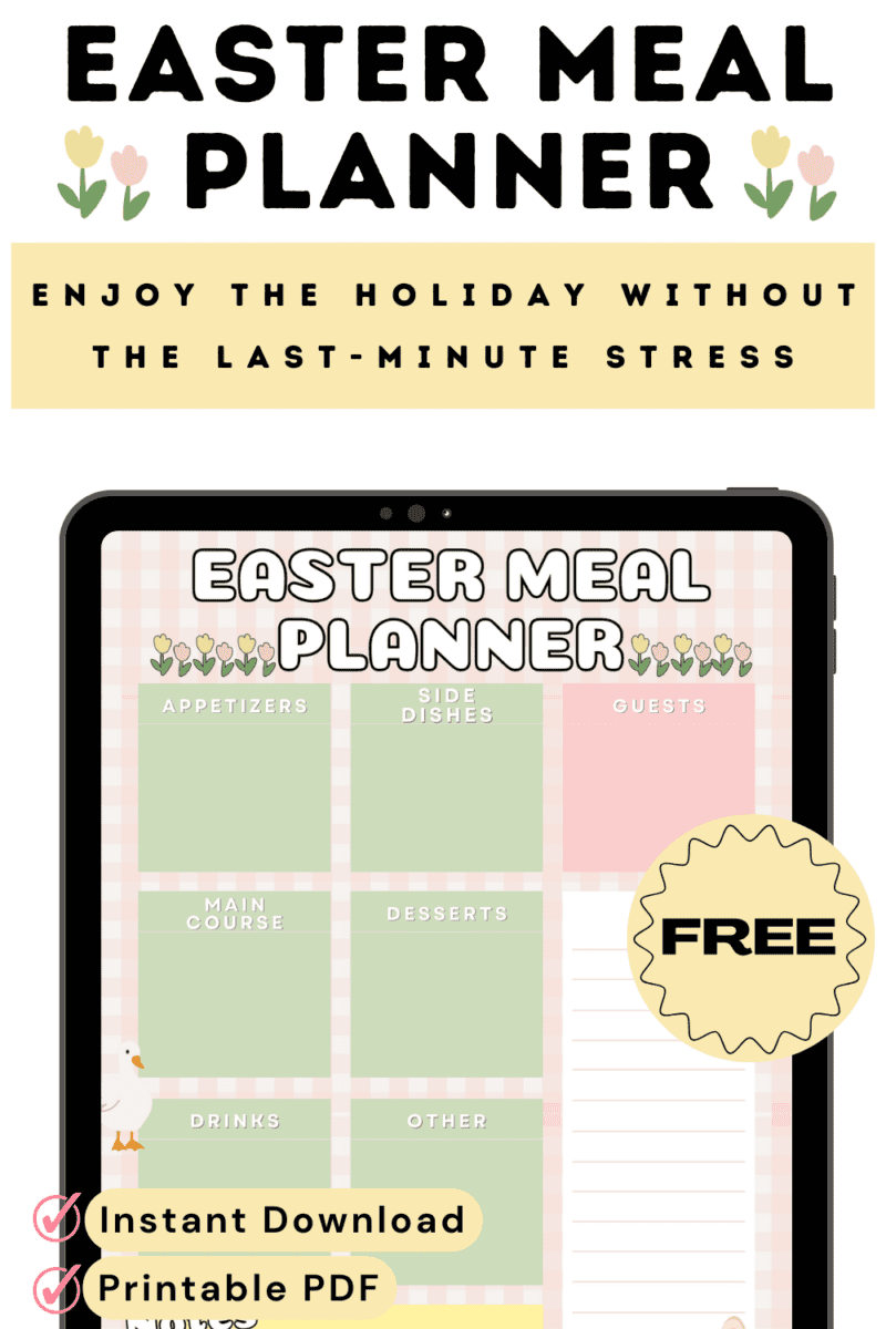 Printable Easter Meal Planner | Free Meal Planning Template