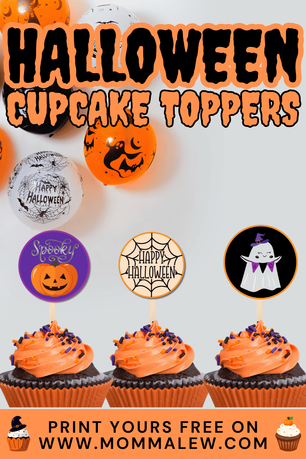 Free Halloween Cupcake Toppers That Make Any Cupcake Party-Ready