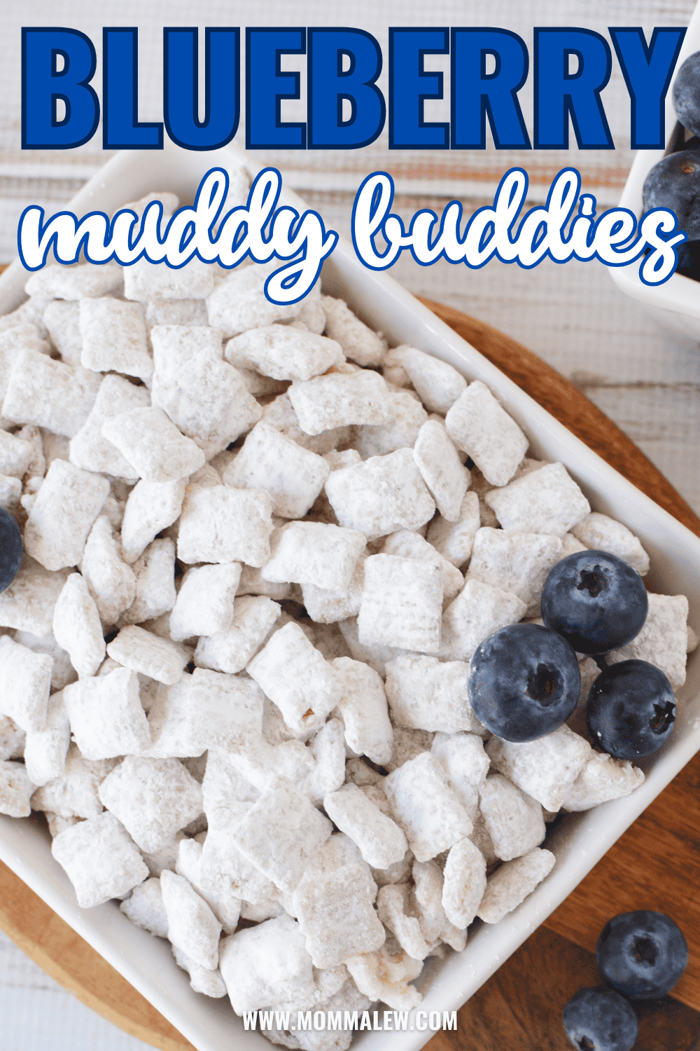 Blueberry Muddy Buddies (Easy No-Bake Snack, Family Favorite)